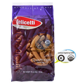 Felicetti 100% USDA Organic Wholewheat No6179 Rigati Pasta 454g - Euro ...